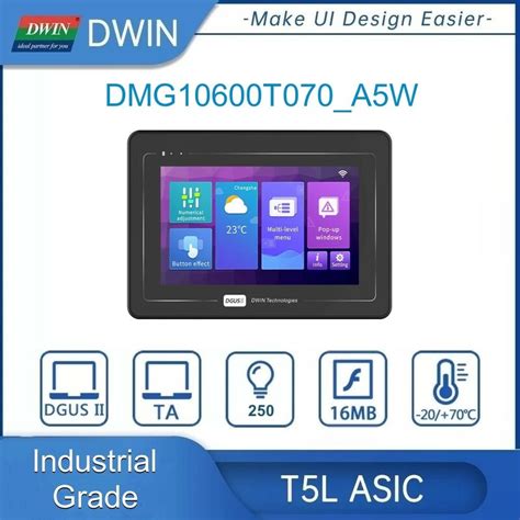 Dwin 산업용 Hmi 지능형 Lcd 터치 스크린 Tft 디스플레이 모듈 Rs232 Rs485 Can Bus 스마트 패널