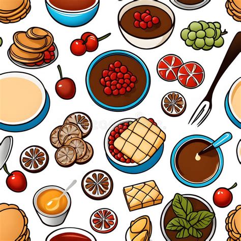Colorful Dinner Ai Generatet Stock Illustration Illustration Of Cake