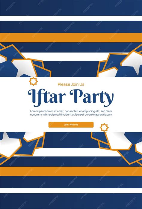 Premium Vector Vector Flat Iftar Party Invitation Vertical Poster Template