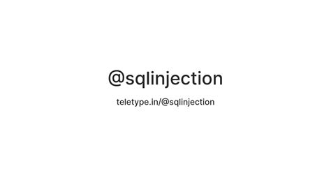 Sqlinjection — Teletype