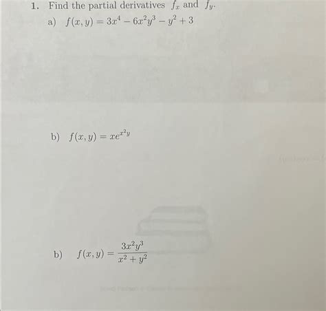 Solved Find The Partial Derivatives Fx ﻿and