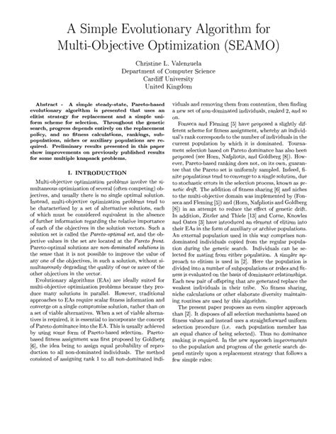 pdf a simple evolutionary algorithm for multi objective optimization
