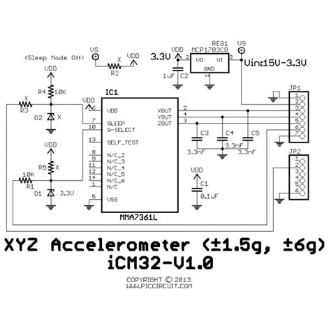 ICM32 XYZ Axis Accelerometer 1 5g 6g