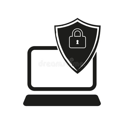 Computer Data Security Laptop Protect Sensitive Data Internet Security Access Concept Vector