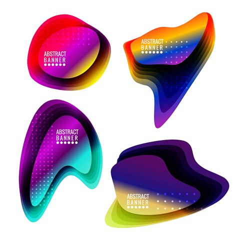 추상 다채로운 유체 모양 배너 Ai Eps Uidownload