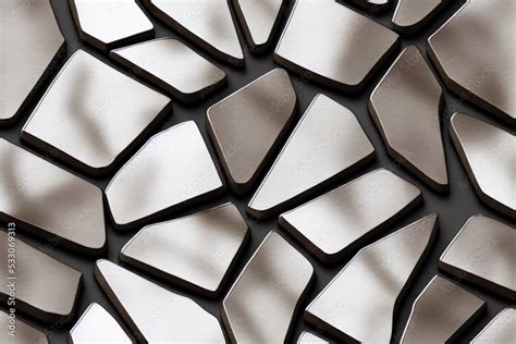 Ayered Hexagon Metal Tiles Stainless Steel Tube Futuristic Titanium