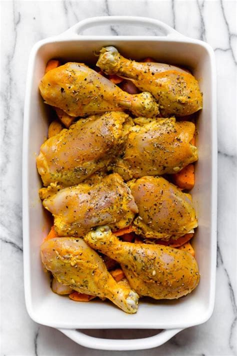 Turmeric Roasted Chicken And Sweet Potatoes Skinnytaste