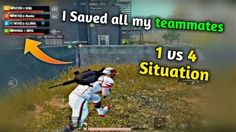 I Saved My Knocked Teammates In 1 Vs Squad Situation Pubg Mobile Pubg