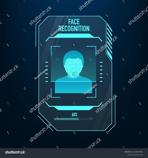 Face Id Facial Recognition Biometric Identification Stock Vector