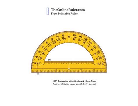 180° Printable Protractor Free Accurate Online Protractor