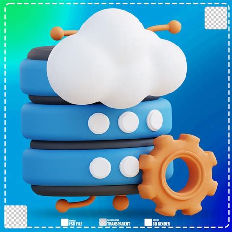 Ilustração 3d Do Armazenamento De Configuração De Nuvem 2 Psd Premium