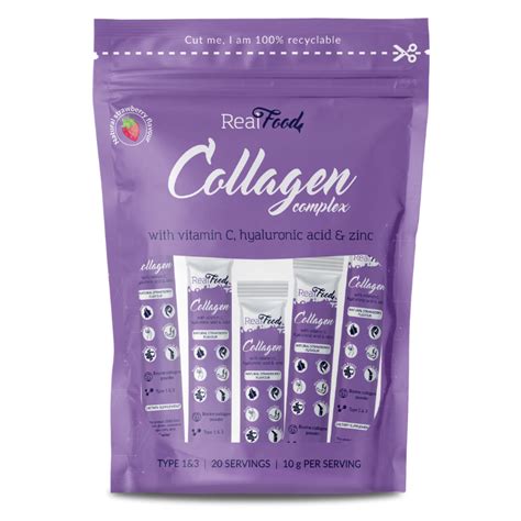 Realfood Collagen Complex с вит С хиалуронова киселина и цинк 20 б