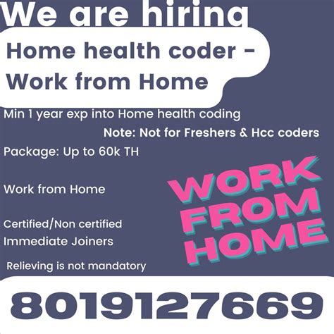 We Are Hiring Home Health Coder Up To 60 K Th Work From Home Min