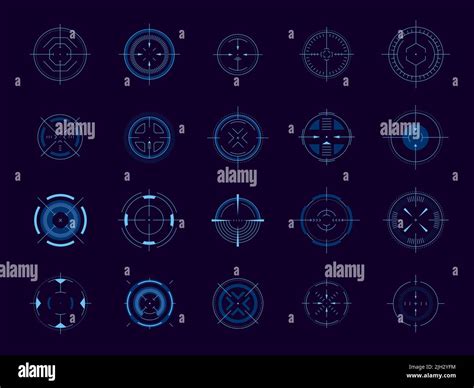 Futuristic Aim Pointer Circle Hud User Interface Element Weapon Collimator Round Aim Digital