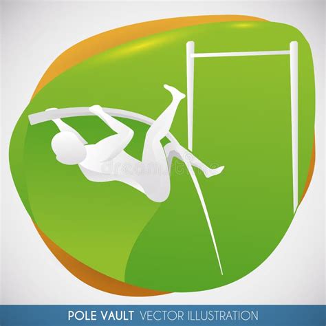 Atleta Doing Un Salto De Longitud En El Evento Del Salto Con Pértiga