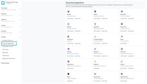 3rd Party Integrations Pushwoosh Documentation