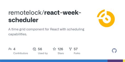 Github Remotelockreact Week Scheduler A Time Grid Component For