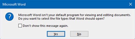 Fix Word Isnt Your Default Program For Viewing And Editing Documents Winhelponline