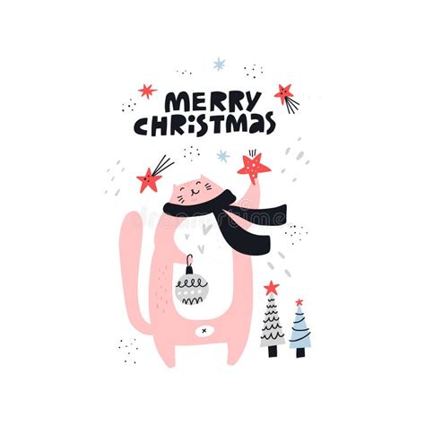 Letras Exhaustas Del Vector De La Mano De La Feliz Navidad Ilustración