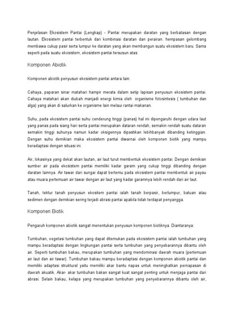 Penjelasan Ekosistem Pantai Pdf