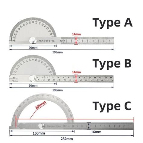 Wenqi Drafting Supplies Rotary Measuring Ruler Goniometer Caliper Round Head Protractor 180