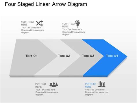 Yi Four Staged Linear Arrow Diagram Powerpoint Template PPT Images Gallery PowerPoint Slide