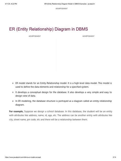 Er Entity Relationship Diagram Model In Dbms Pdf Databases