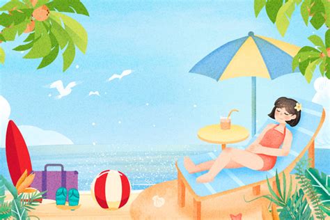 夏日西瓜创意日光浴卡通背景背景图片素材免费下载熊猫办公