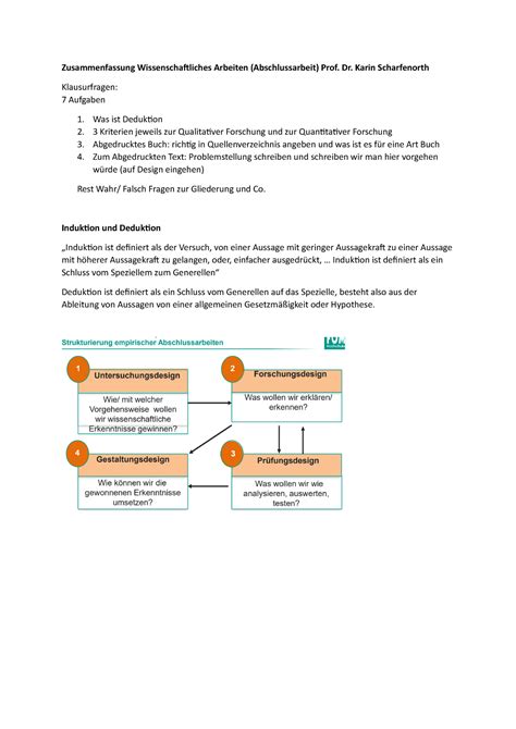 Zusammenfassung Wissenschaftliches Arbeiten Abschlussarbeit FOM
