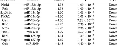 The Apoptosis Pathway Enriched Target Genes And Corresponding