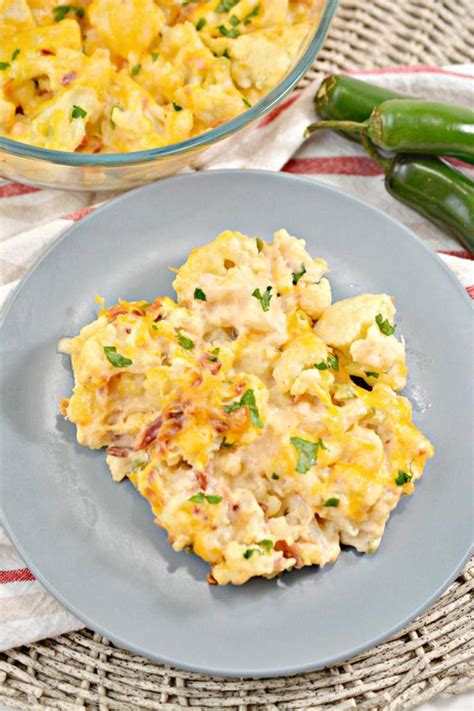 Easy Keto Cauliflower Mac And Cheese Low Carb Jalapeno Popper Mac