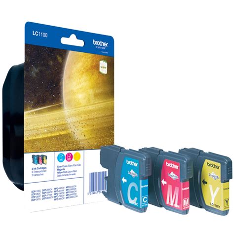Original Brother Lc1100 Cyan Magenta Yellow Pack Ink Cartridges