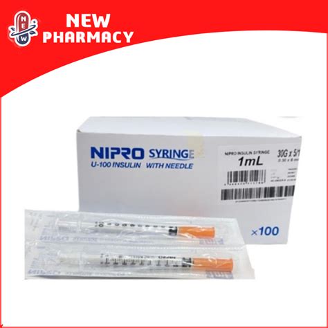 Nipro Syringe U 100 Insulin With Needle 30g X 8mm 1 Box 100s Shopee