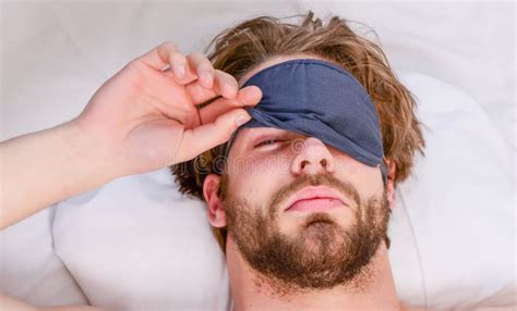 Stretch After Wake Up In The Morning Man Feeling Back Ache In The Bed