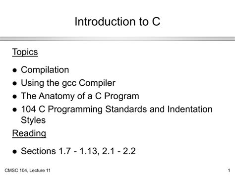 Introduction To C