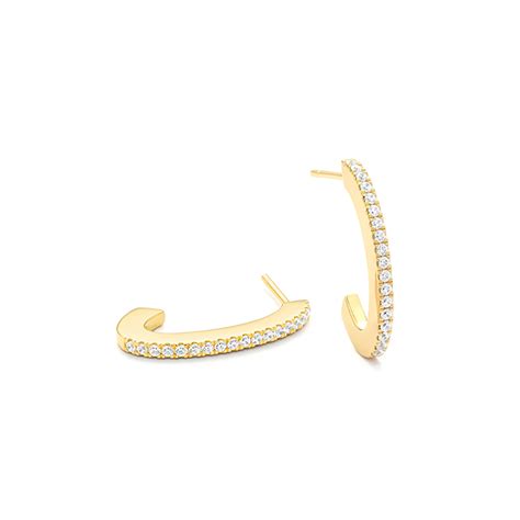 14k Yellow Gold 0 55 Carat Diamond J Hoop Earrings Josephs Jewelers