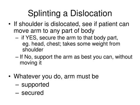 Ppt Rules Of Shoulder Splinting Powerpoint Presentation Free Download Id5390353