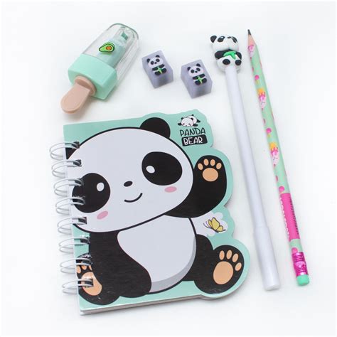 Kit Papelaria Kawaii Fofa Material Escolar 6 Peças Presente Comprar