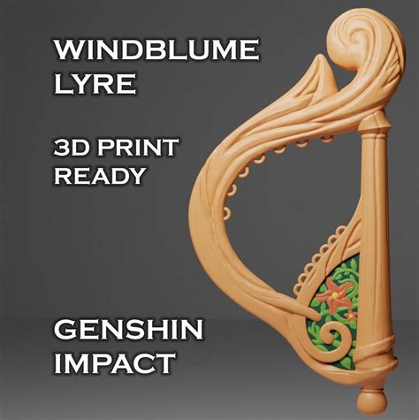 Windblume Lyre Genshin Impact 3d Print Ready Venti Cosplay Etsy