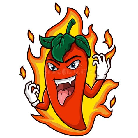 Hot Chili Pepper Cartoon With Tongue Out Stock Vector Illustration Of