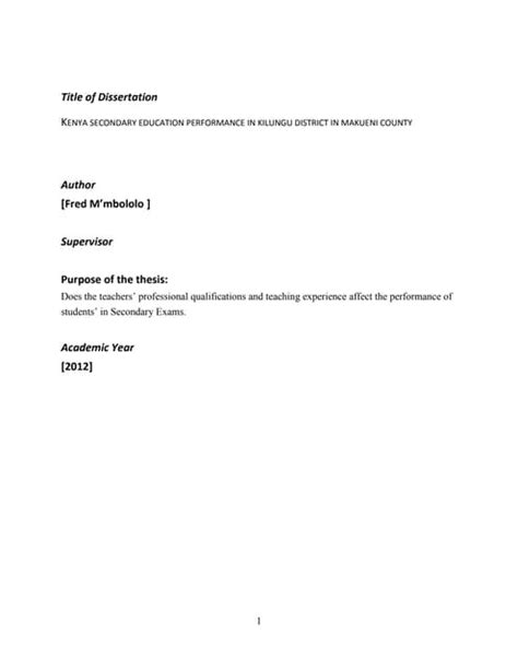 Kcse Performance In Kenyan Secondary Schools Pdf Professional