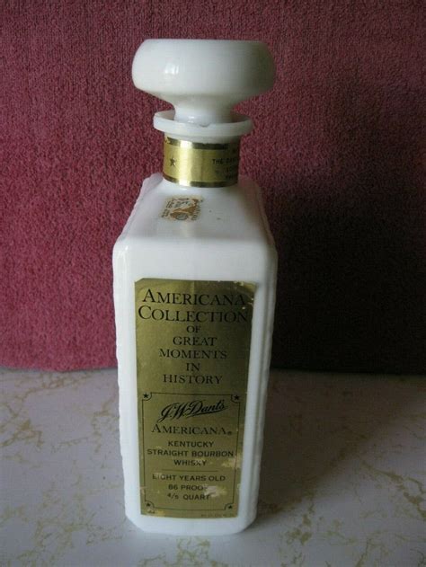 Vintage Jw Dant Milk Glass Bourbon Decanter Americana Etsy