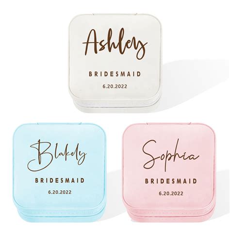 Personalized Travel Jewelry Box Leather Small Jewelry Organizer Ring