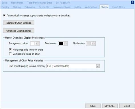 Topic Chart Settings