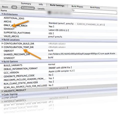 Ios XCode Build Settings Names With Underscores Stack Overflow
