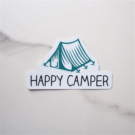Happy Camper Tent Camping Bumper Sticker For Car Sentinel Supply