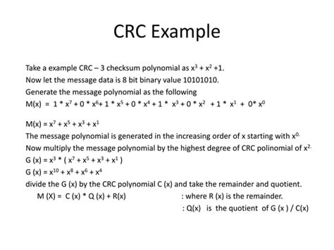 Crc Error Coding Technique