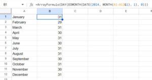 Convert Month Name To Days In Google Sheets