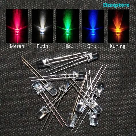 Jual Lampu LED Mm Warna Merah Putih Hijau Biru Kuning Untuk Layangan Elektronika Truk Oleng