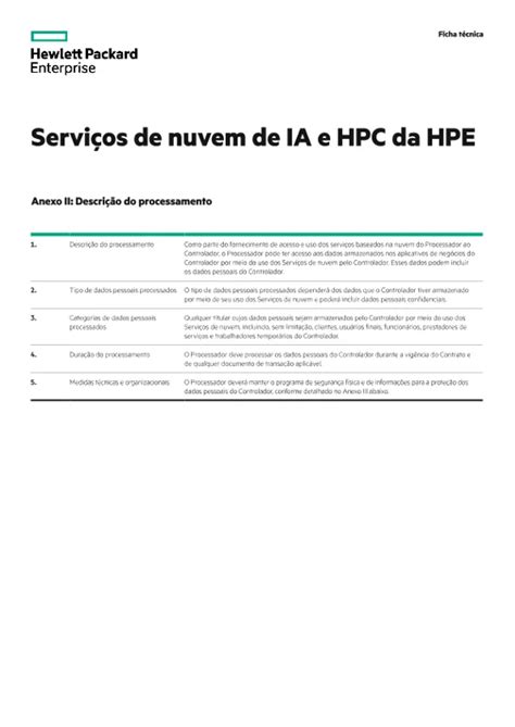 Hpe Data Privacy And Security Agreement Schedule